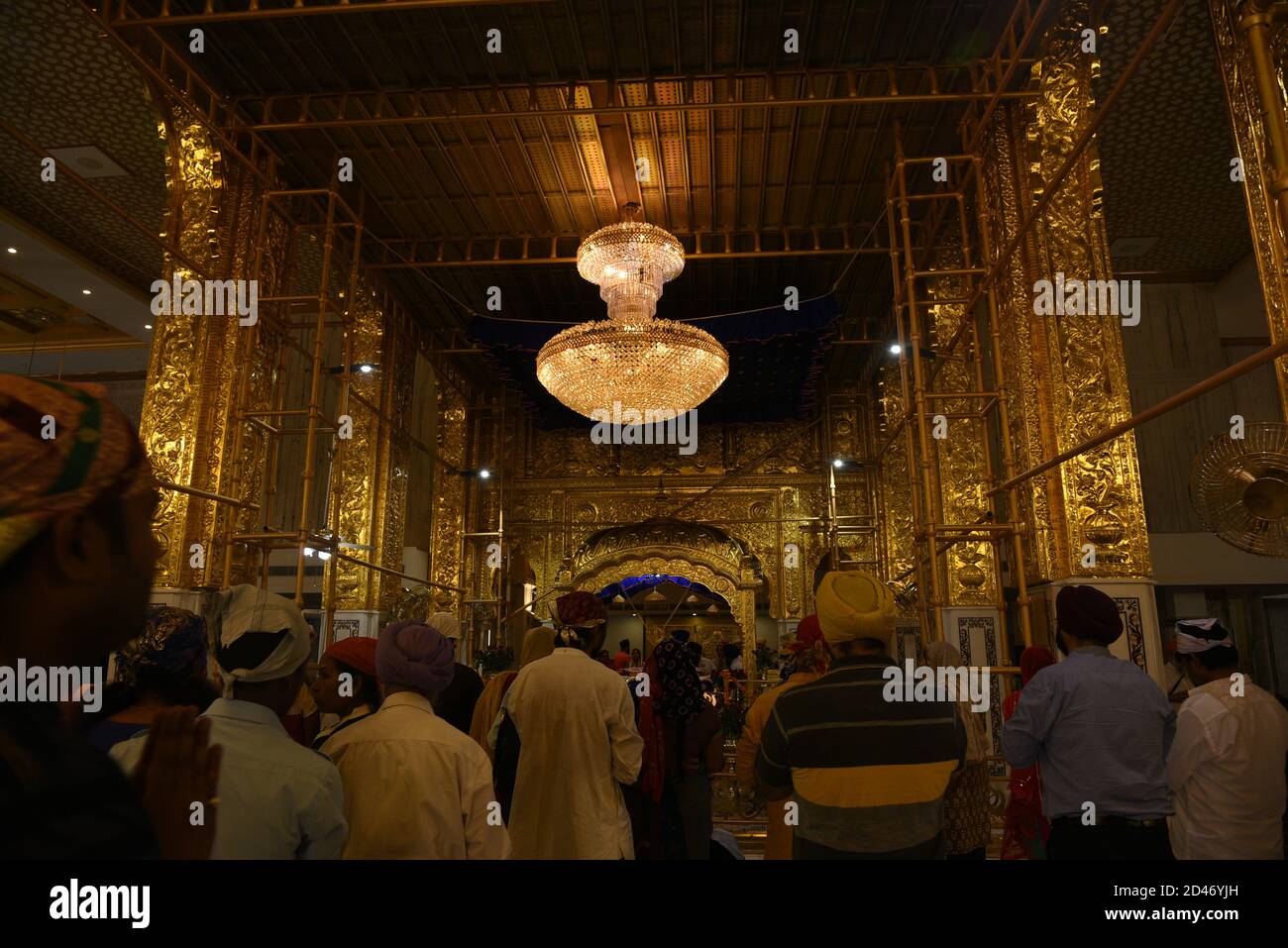 DELHI, INDIA - MAY 13: The interior of Gurudwara Bangla Sahib a Sikh ...