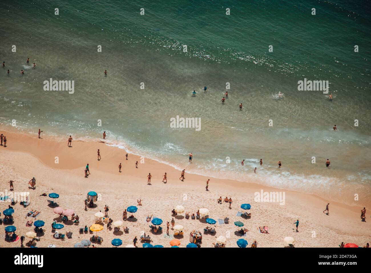 RIO DE JANEIRO, BRAZIL - Sep 06, 2020: copacabana beach on a busy day ...