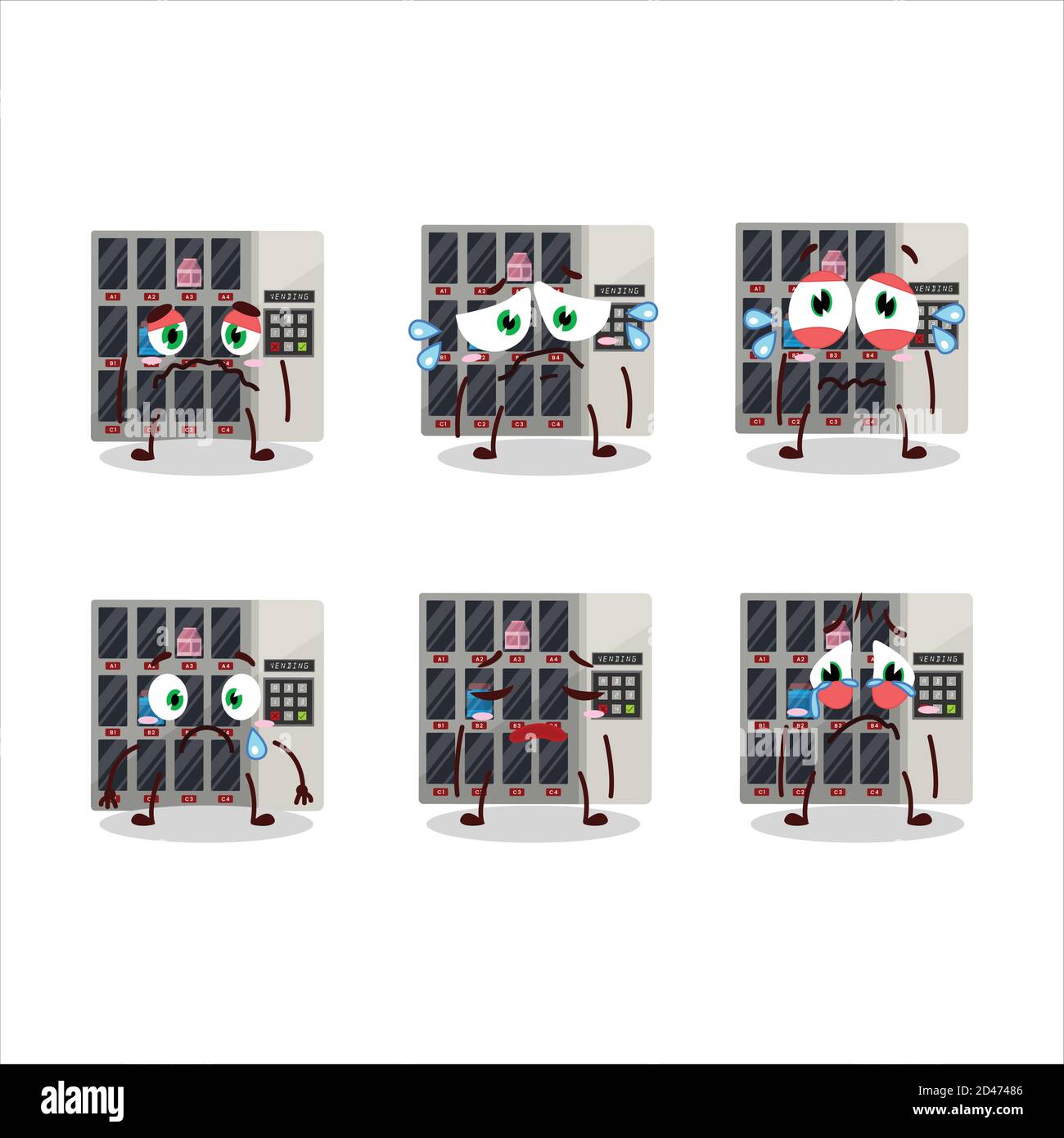 Among us vending machine cartoon character with sad expression Stock ...