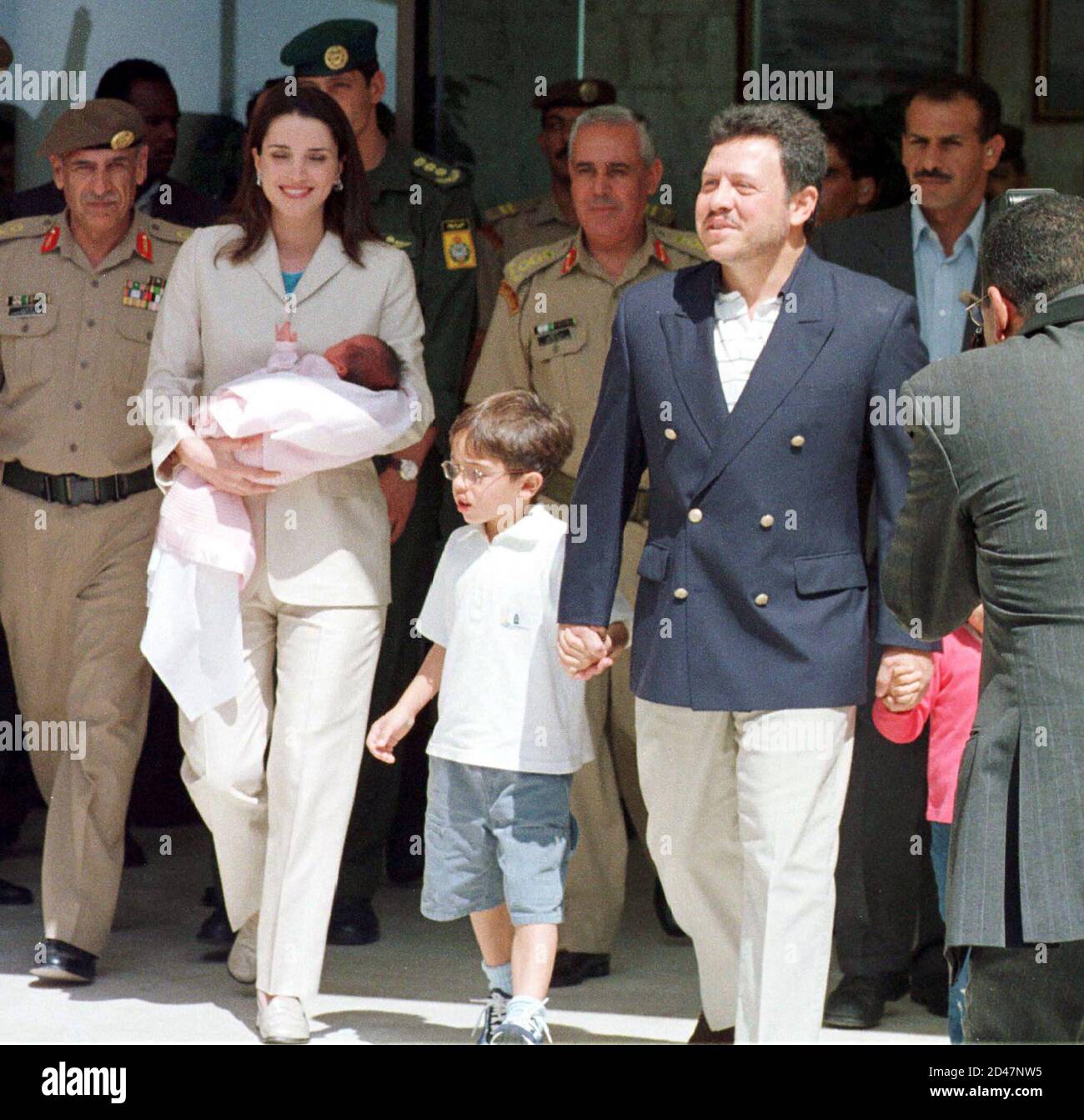 Jordan queen rania with princess iman and princess salma hi-res stock ...