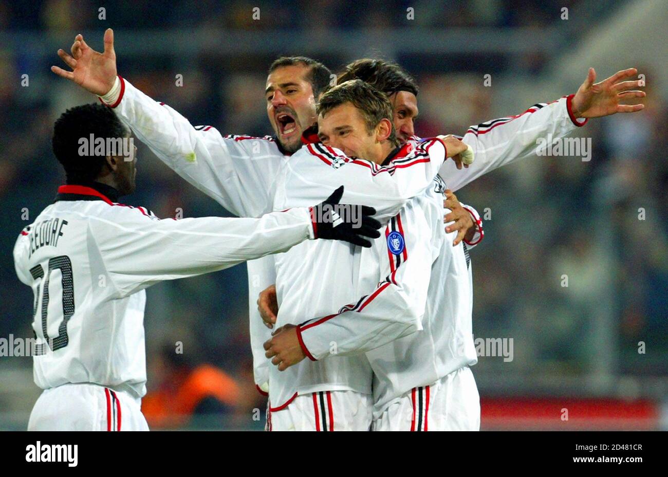 Ac Milans Paolo Maldini And Andriy Shevchenko High Resolution Stock ...