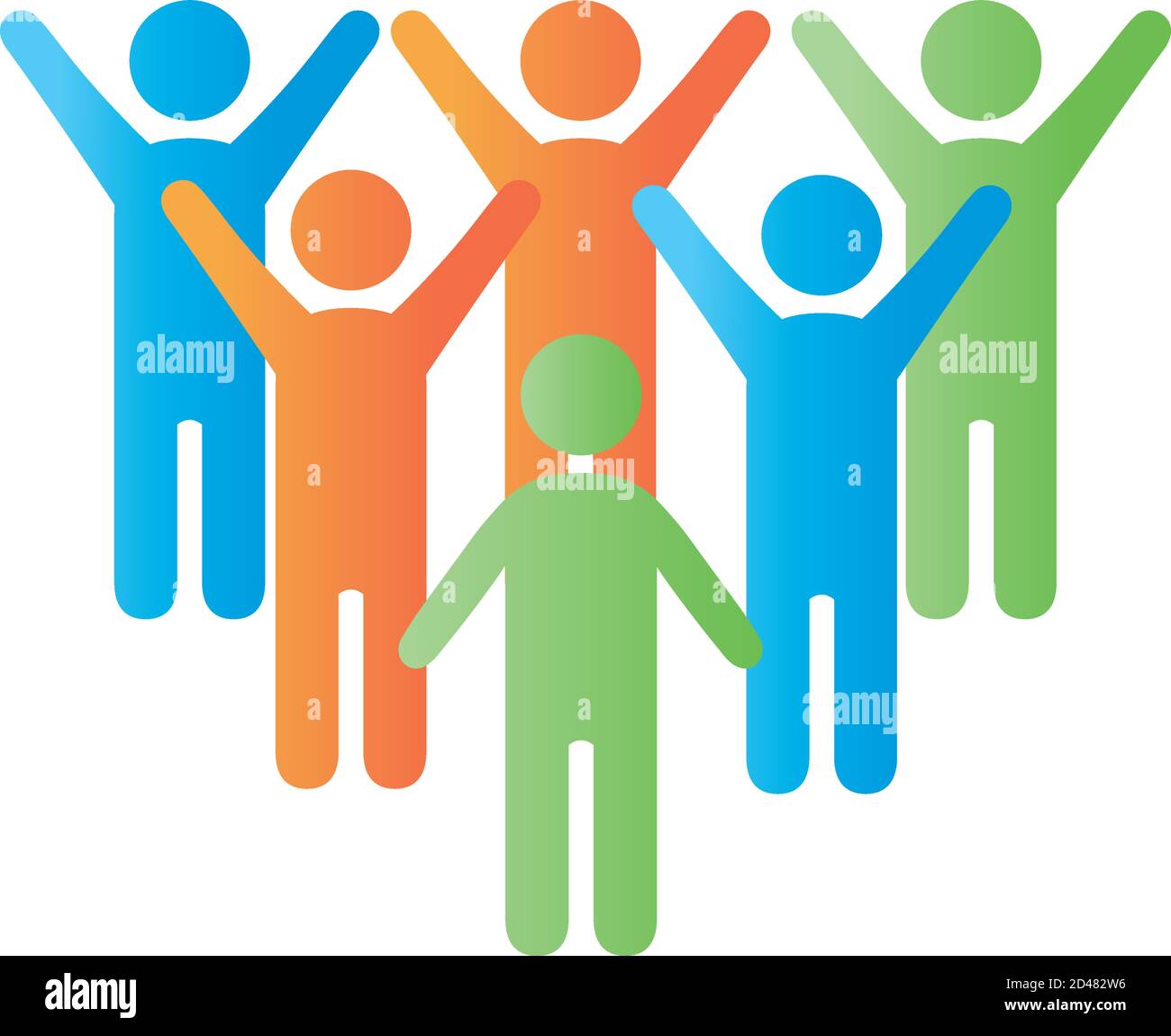 group of male community figures degradient style icon vector ...