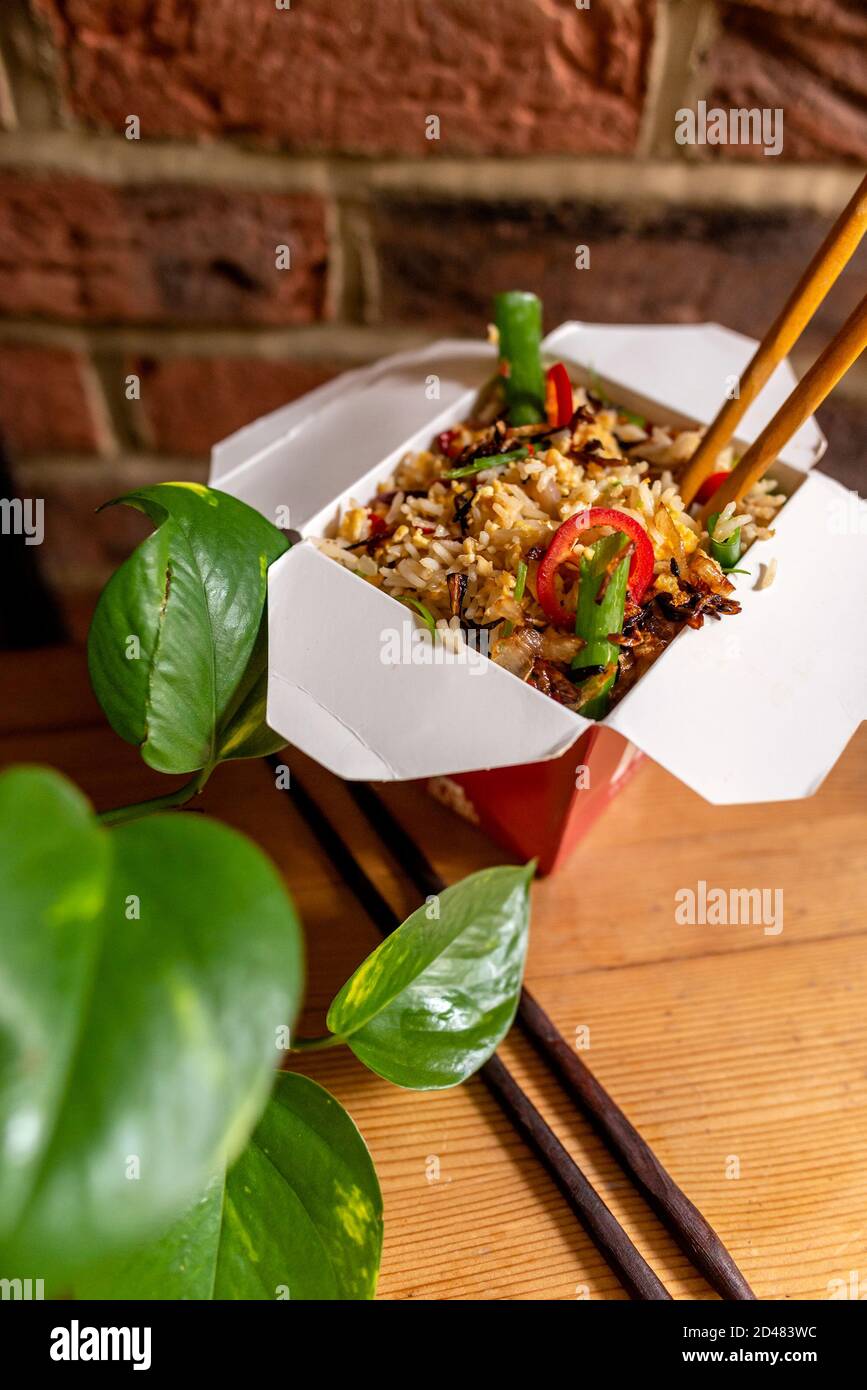 Fried Rice In Take Away Container High Resolution Stock Photography and ...