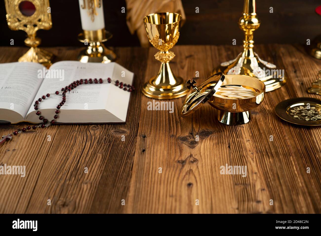 Catholic religion concept. Catholic symbols composition. The Cross ...