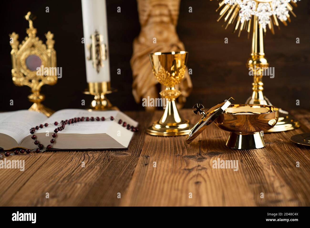 Catholic religion concept. Catholic symbols composition. The Cross ...