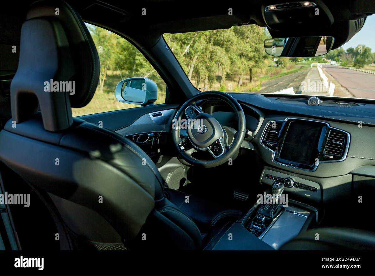 Ukraine Kiev September 26, 2020: interior design of the Volvo XC90 is ...