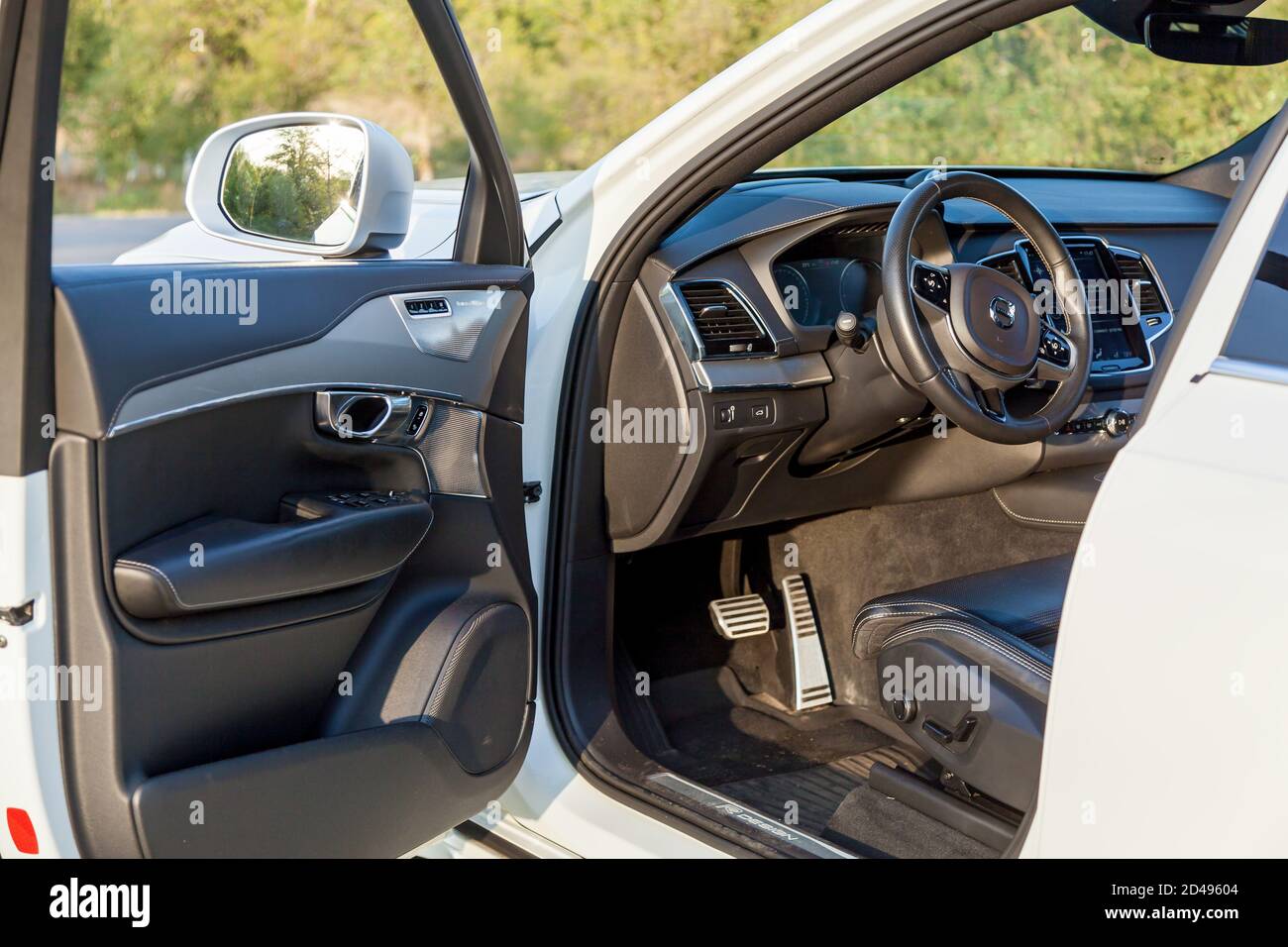 Ukraine Kiev September 26, 2020: interior design of the Volvo XC90 is ...