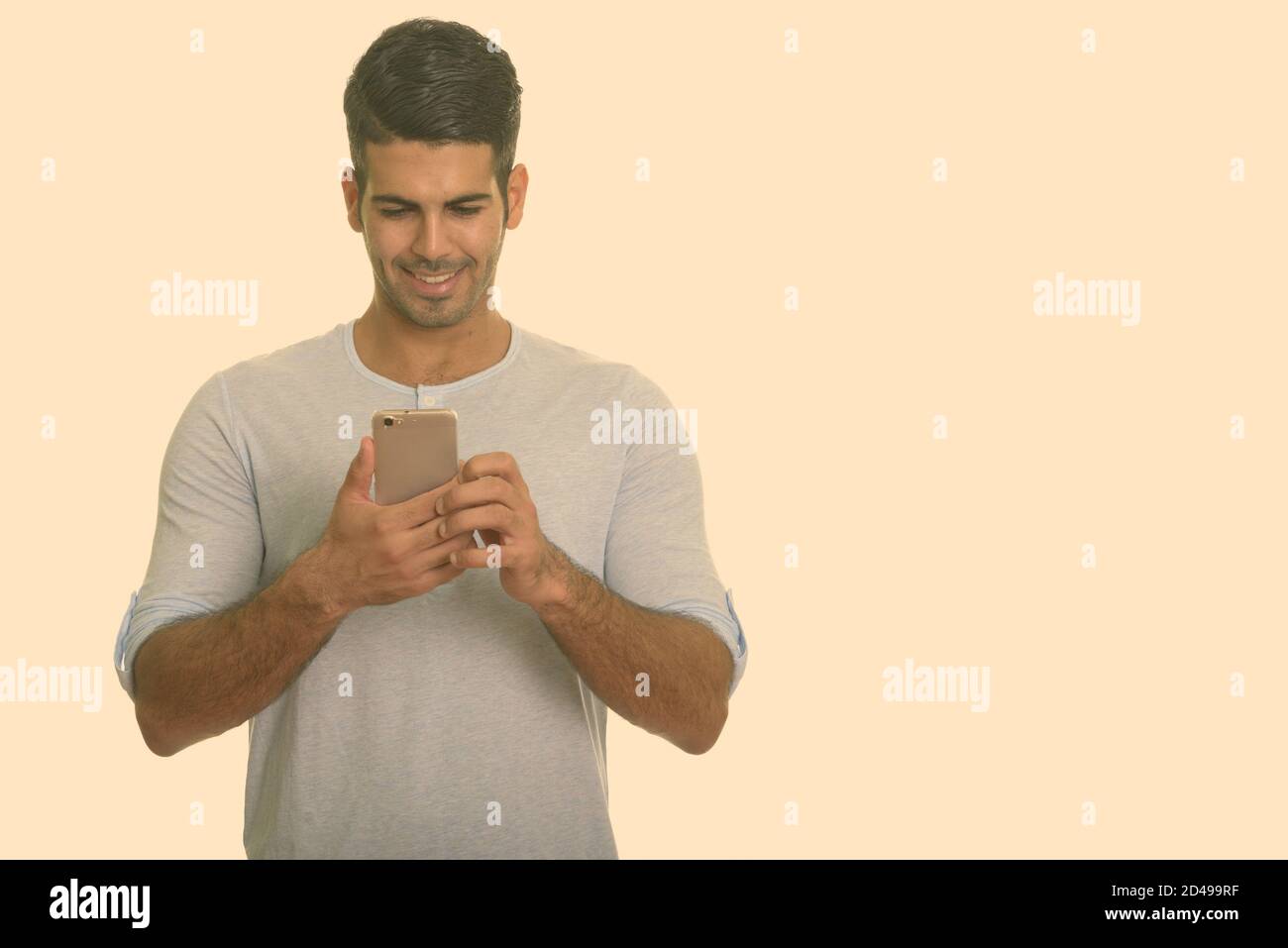 Happy handsome persian man using hi-res stock photography and images ...