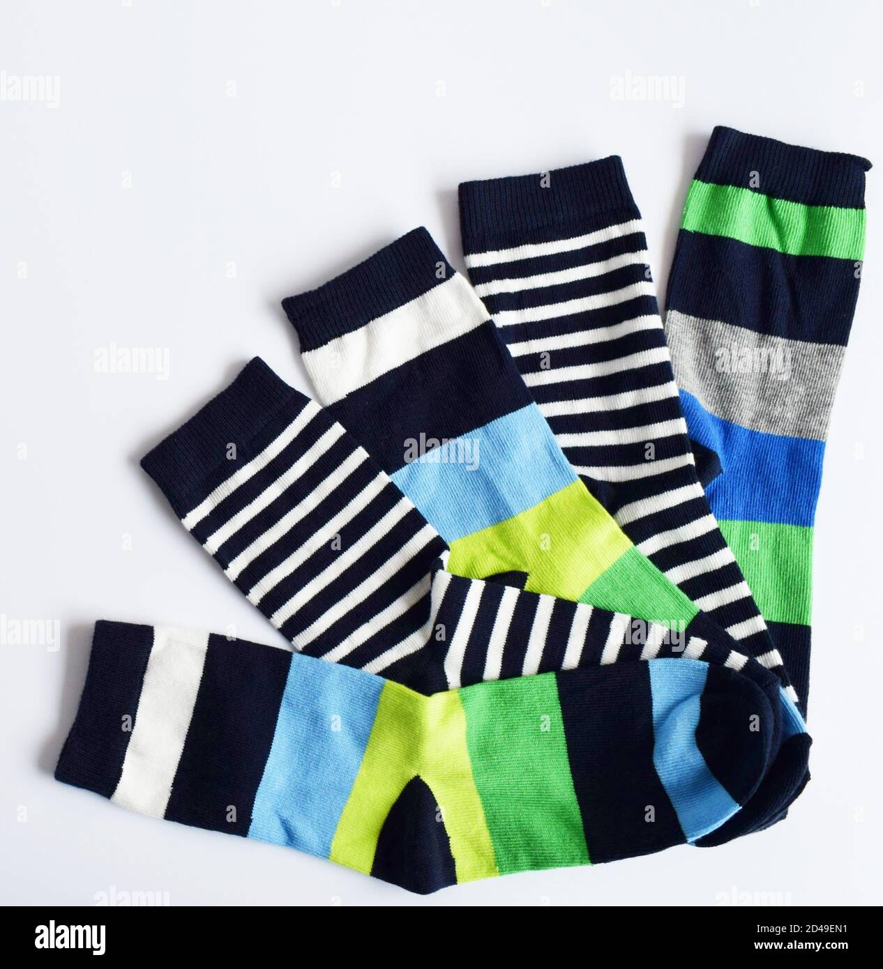colorful socks on pure white background Stock Photo - Alamy
