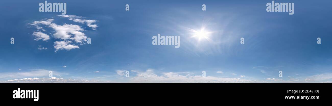 blue sky with beautiful clouds. Seamless hdri panorama 360 degrees ...