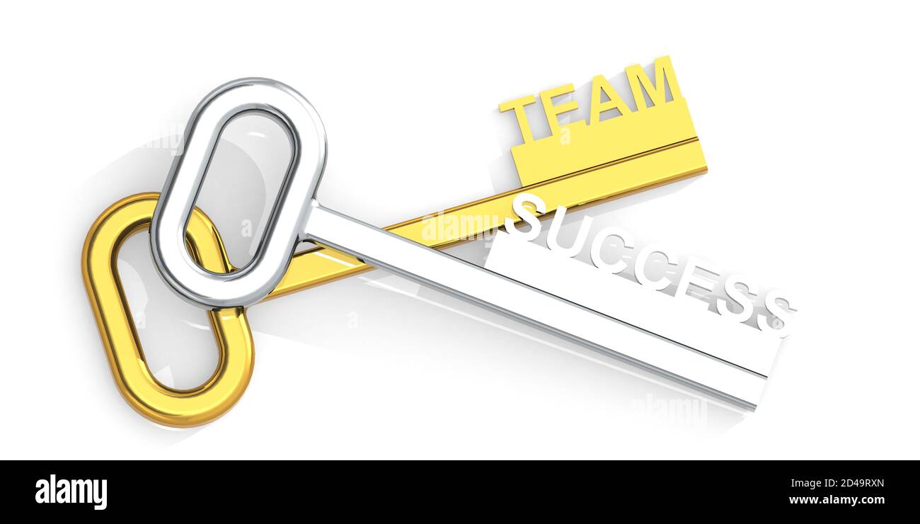 Team success words attached to keys, 3d rendering Stock Photo - Alamy