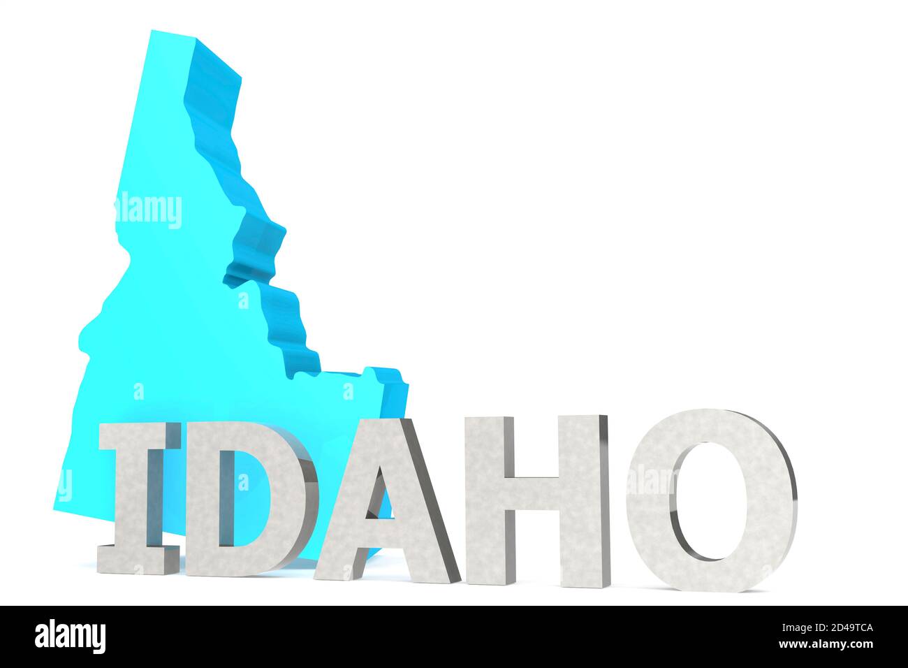 Idaho map isolated on white background, 3D rendering Stock Photo - Alamy
