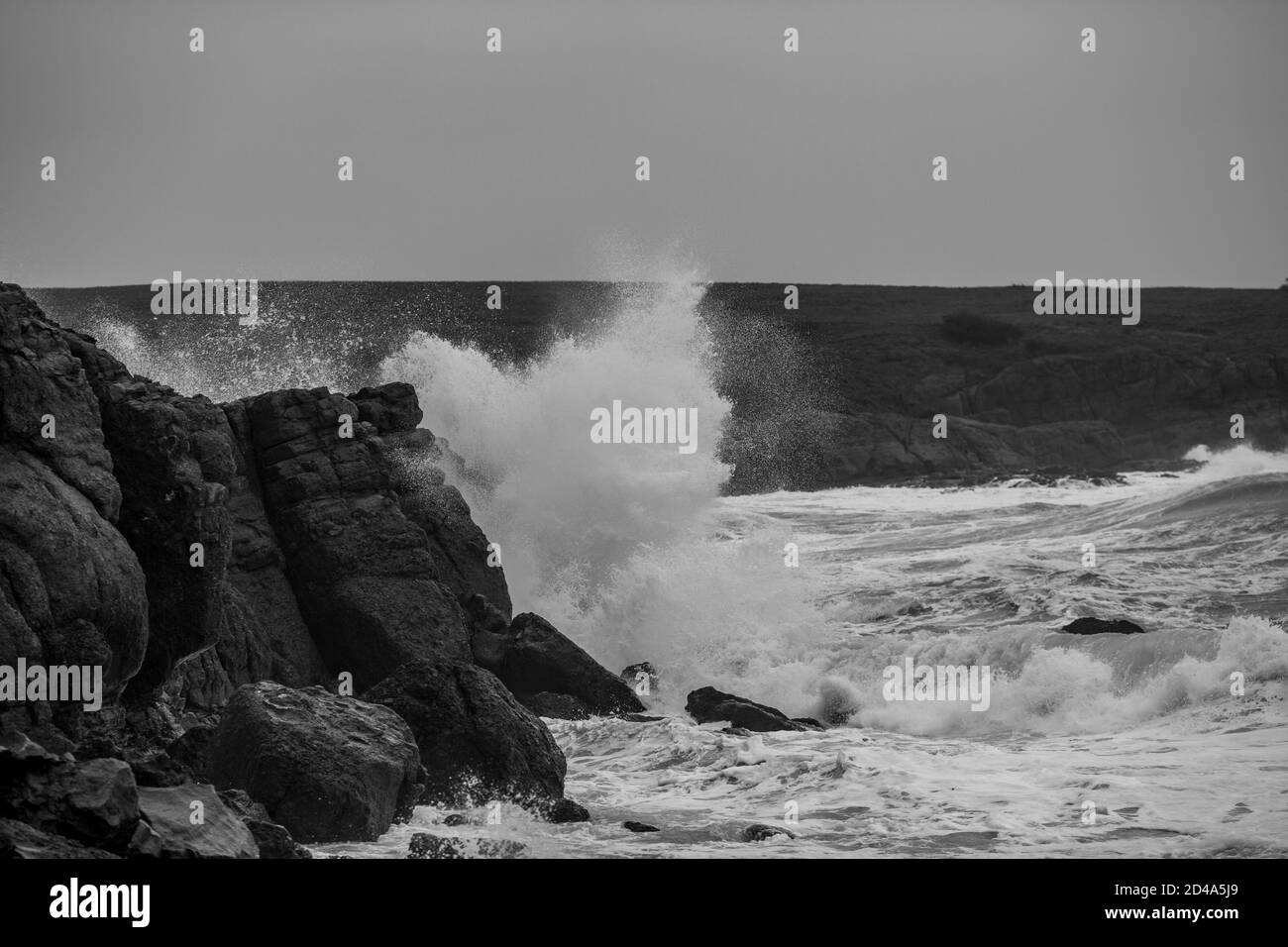 Dark moody autumn seascape landscape, stormy Black Sea, Bulgaria ...