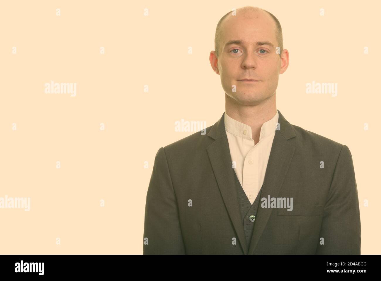 Portrait of handsome bald businessman in suit Stock Photo - Alamy