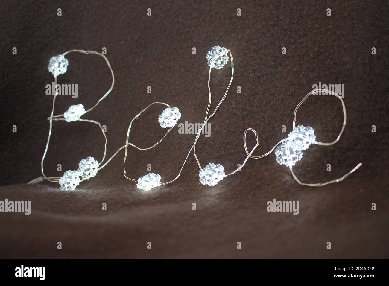 Word 'bele' made with lit fairy lights Stock Photo - Alamy