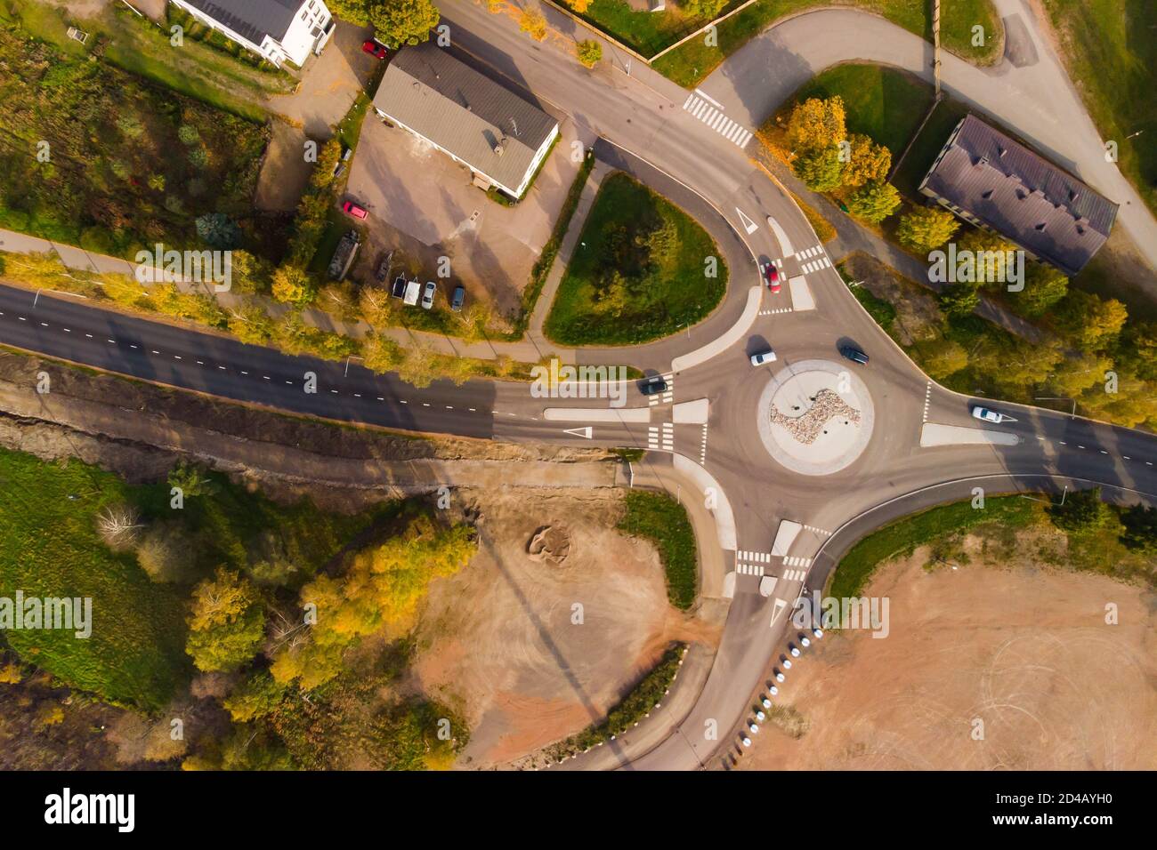 Aerial view of roundabout in Hamina city, Finland Stock Photo - Alamy