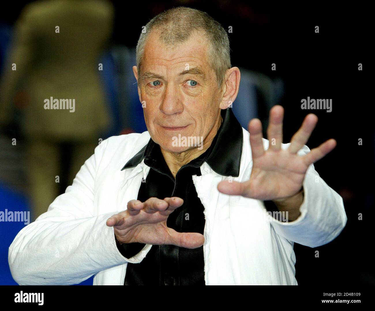 British actor sir ian mckellen arrives at the premiere of hi-res stock ...