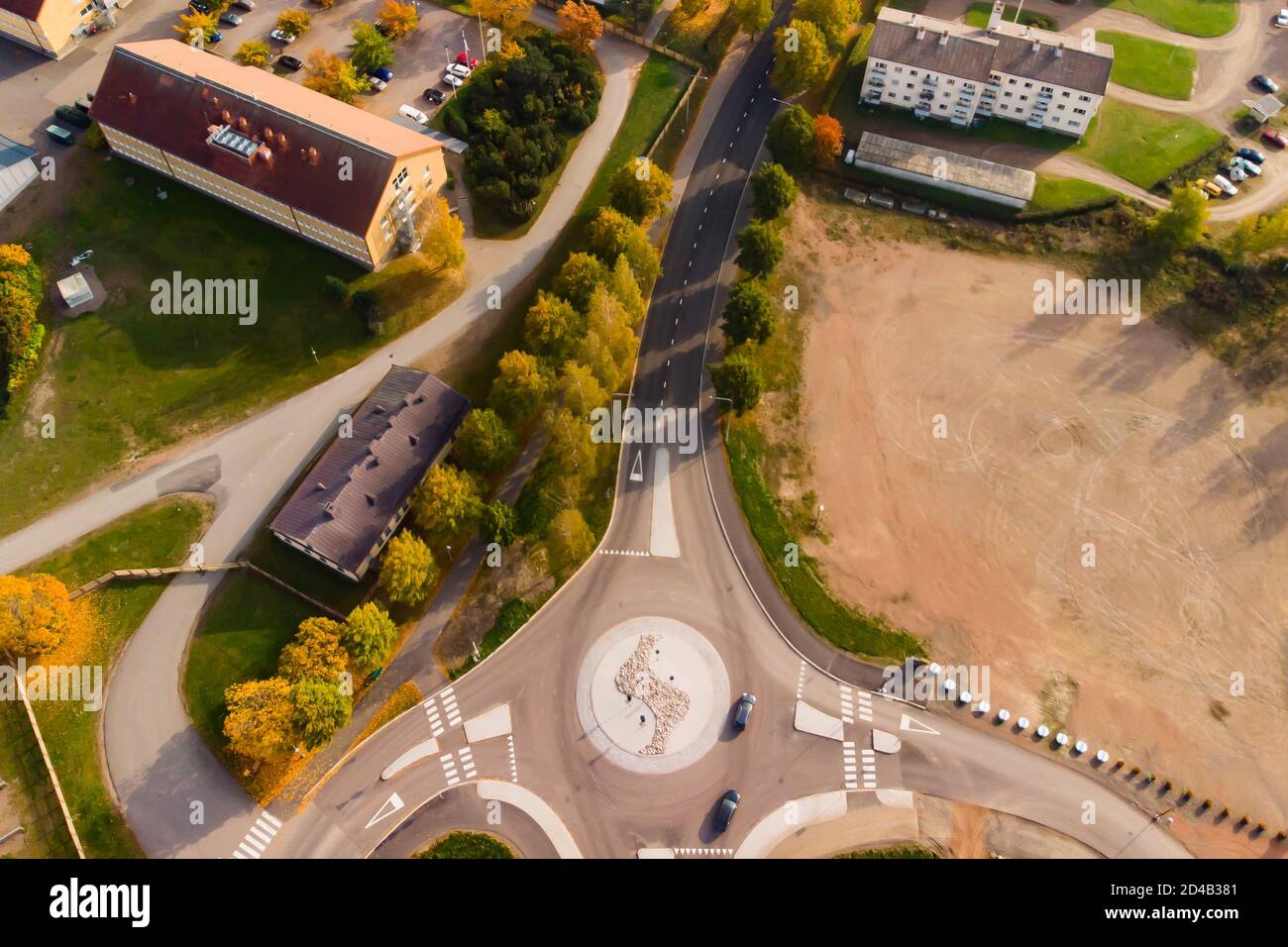 Aerial view of roundabout in Hamina city, Finland Stock Photo - Alamy