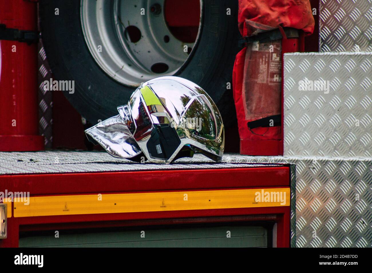 Reims France October 08, 2020 View of a French fire engine in ...