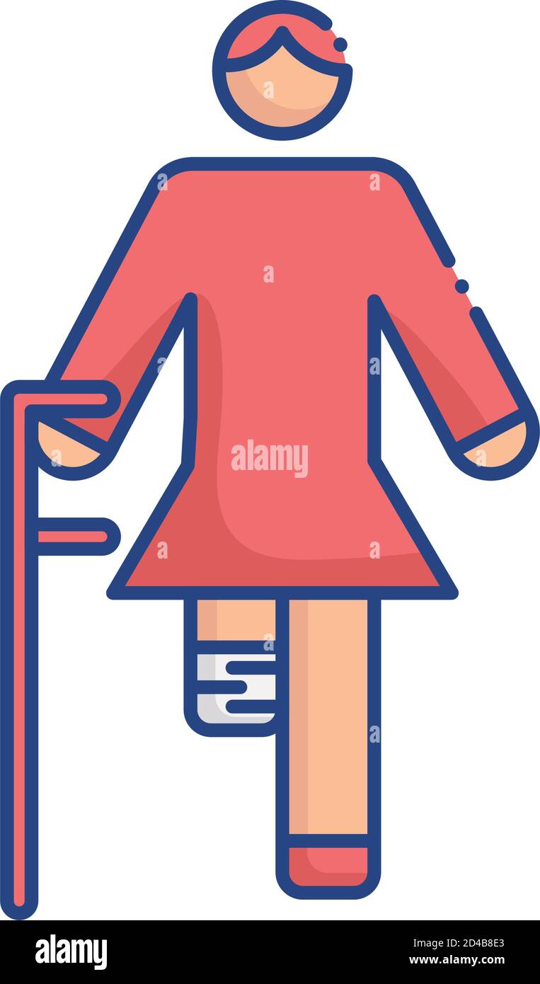 Woman using cane Cut Out Stock Images & Pictures - Alamy