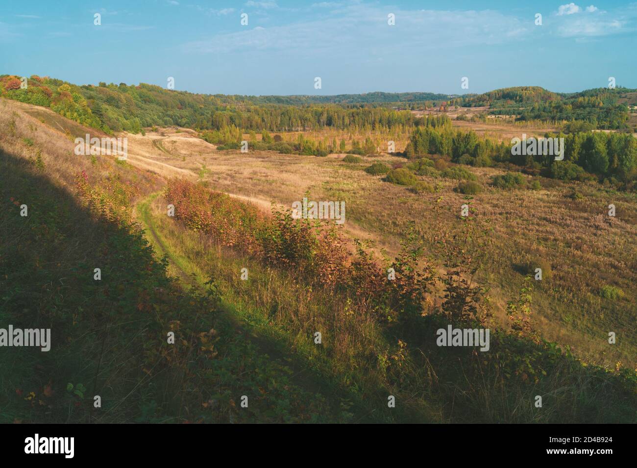 Countryside valley aerial view. autumn landscape Stock Photo - Alamy