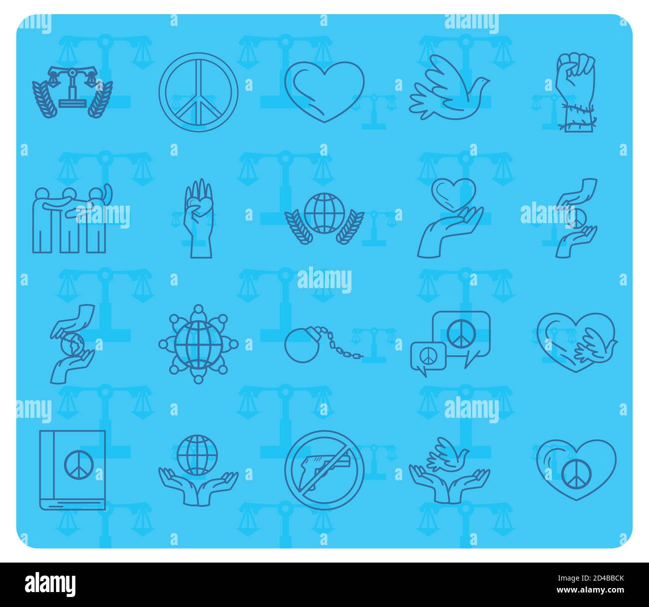 human rights line style icon collection design, justice legal and law ...