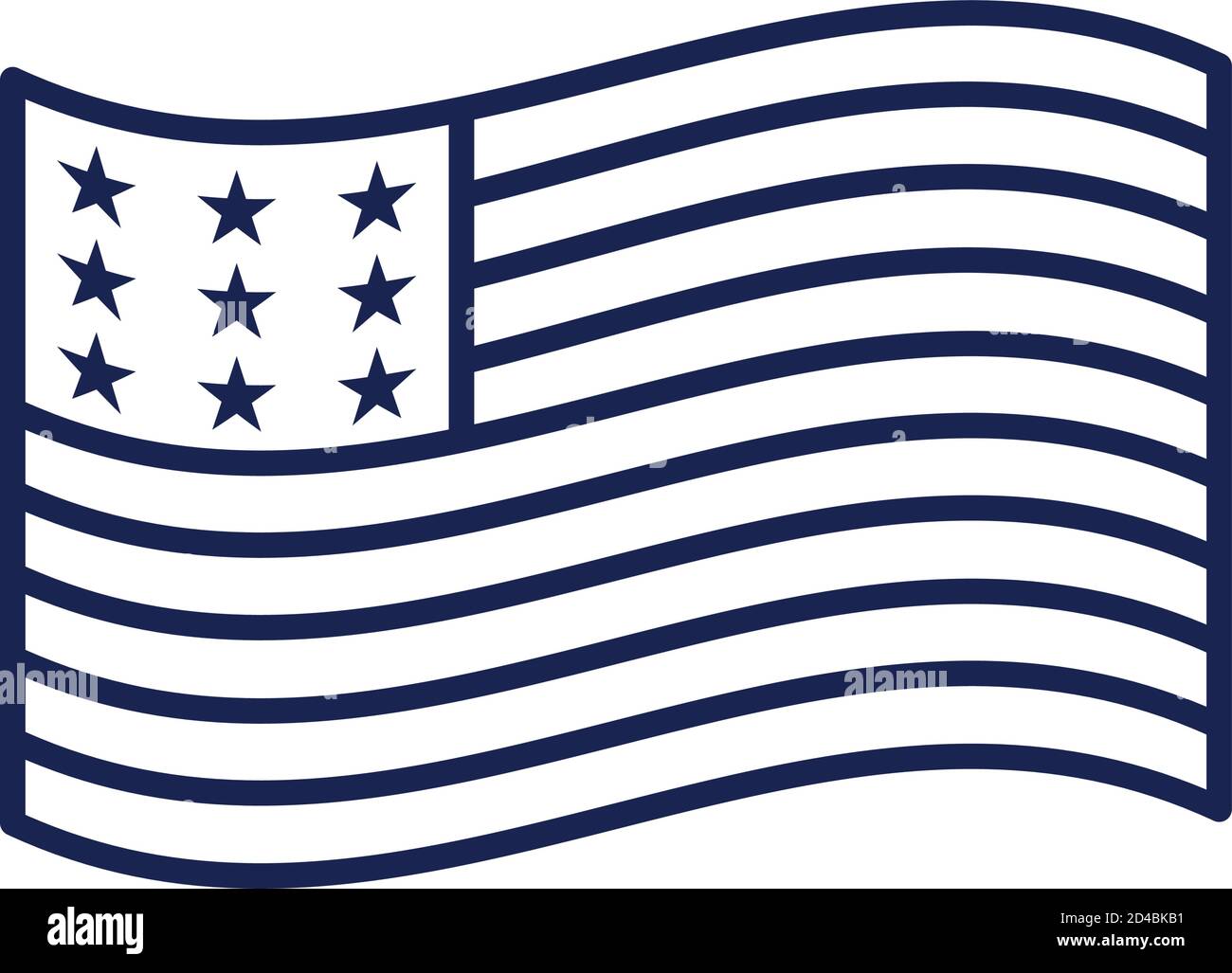 Usa flag line style icon design, United states of america theme Vector ...