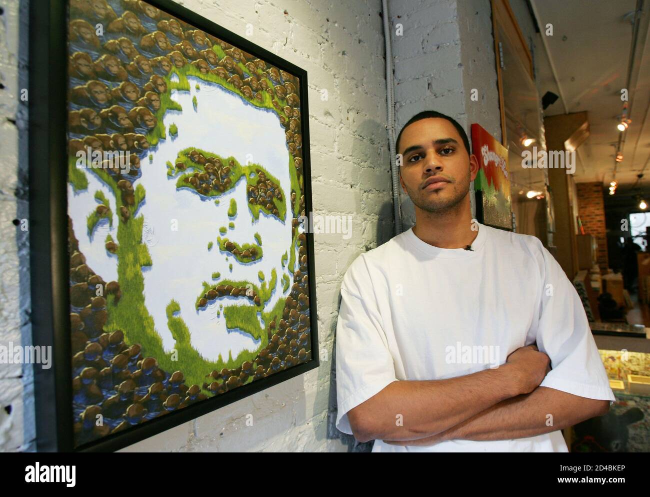 George bush painting hi-res stock photography and images - Alamy