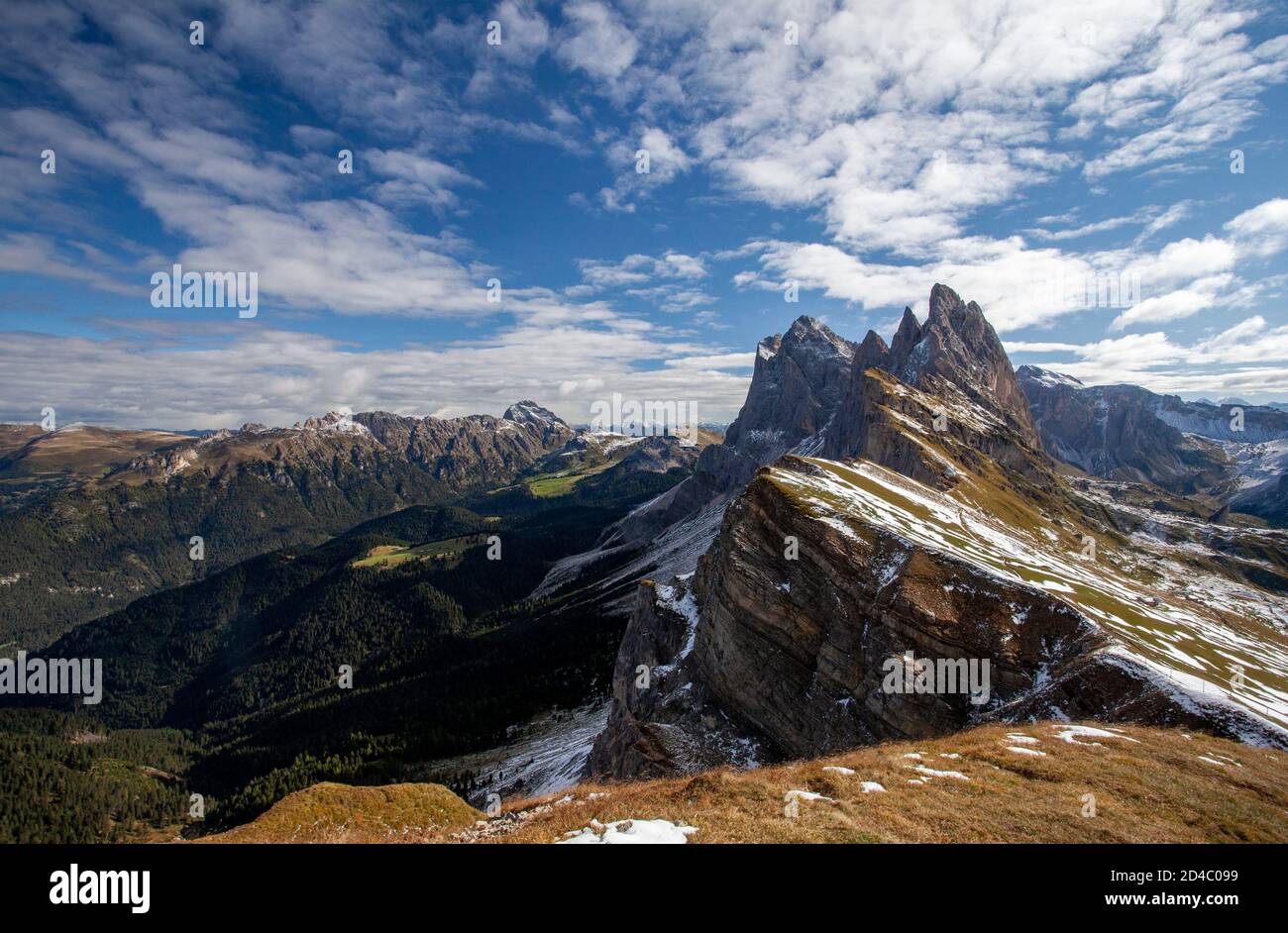 The Seceda ridgeline, one of the most famous ridges of the Italian ...