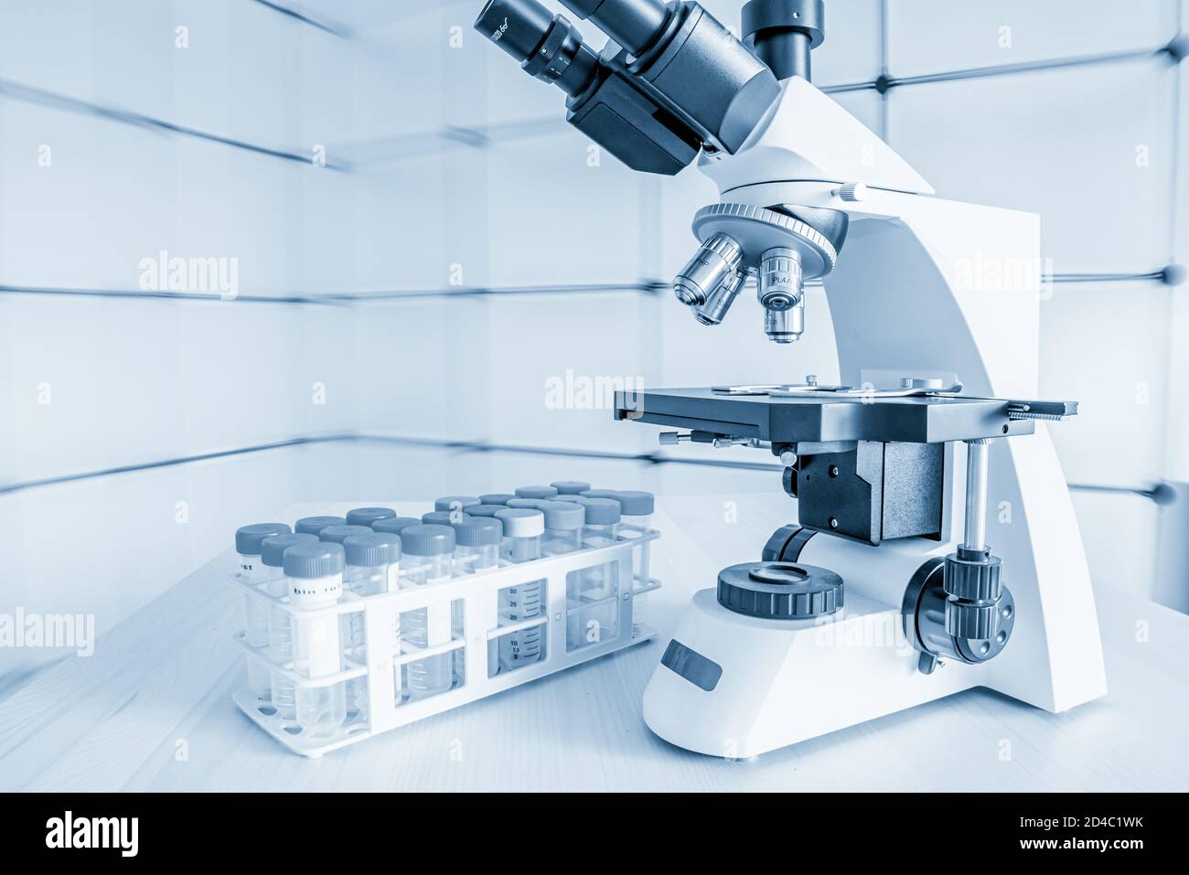laboratory, microscope for chemistry biology test samples, examining ...