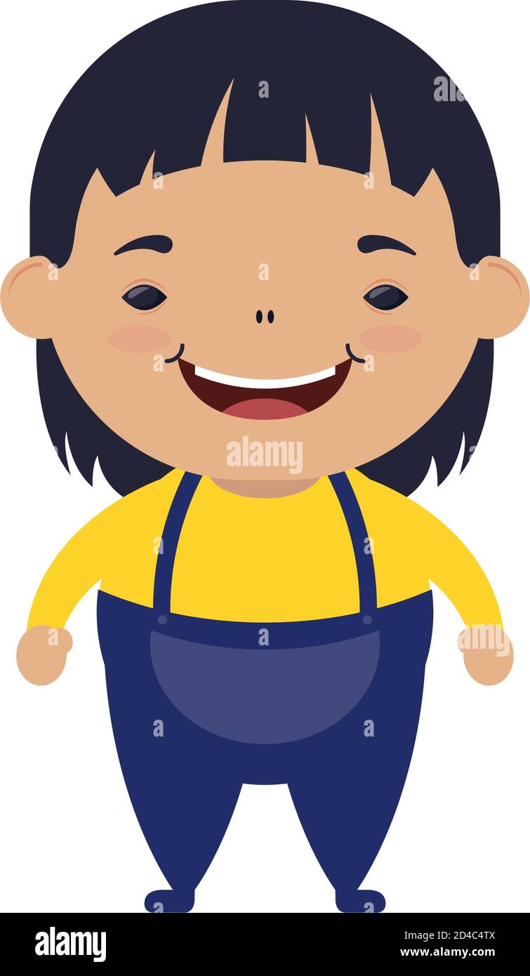 happy little girl avatar character vector illustration design Stock ...