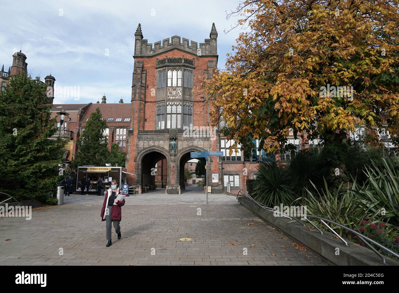 A student walks in front of the Arches at Newcastle University in ...
