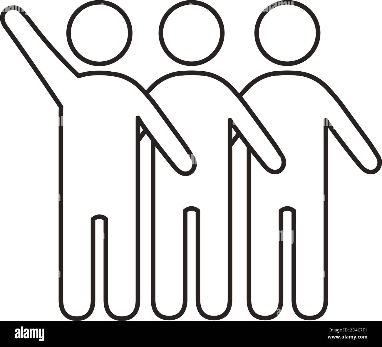 group of male community figures line style icon vector illustration ...