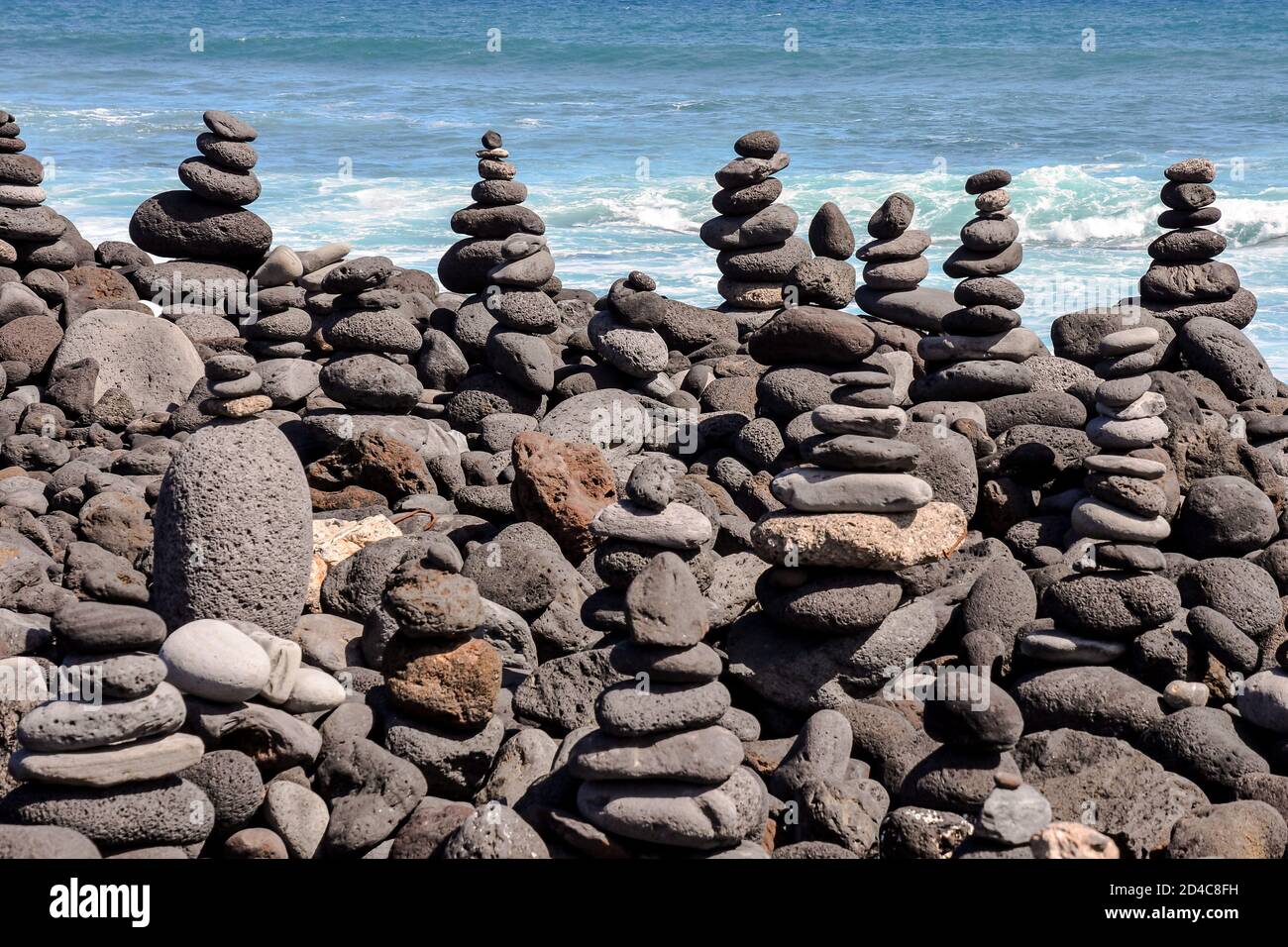 Stack of stones on the sea beach Stock Photo - Alamy