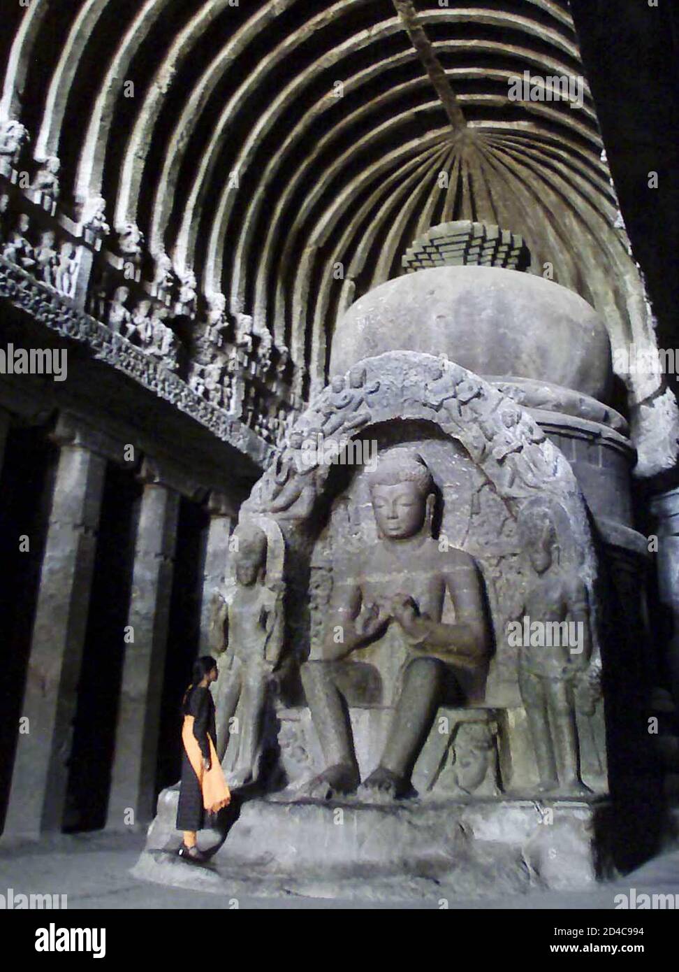Statue buddha on ellora caves High Resolution Stock Photography and ...