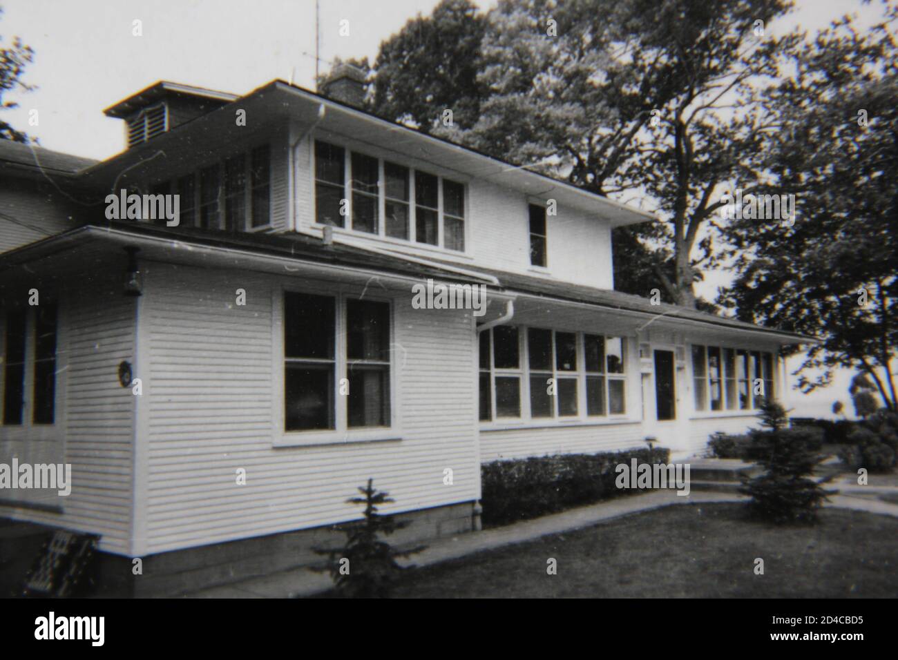 Fine 1970s vintage black and white photography of a middle class family ...