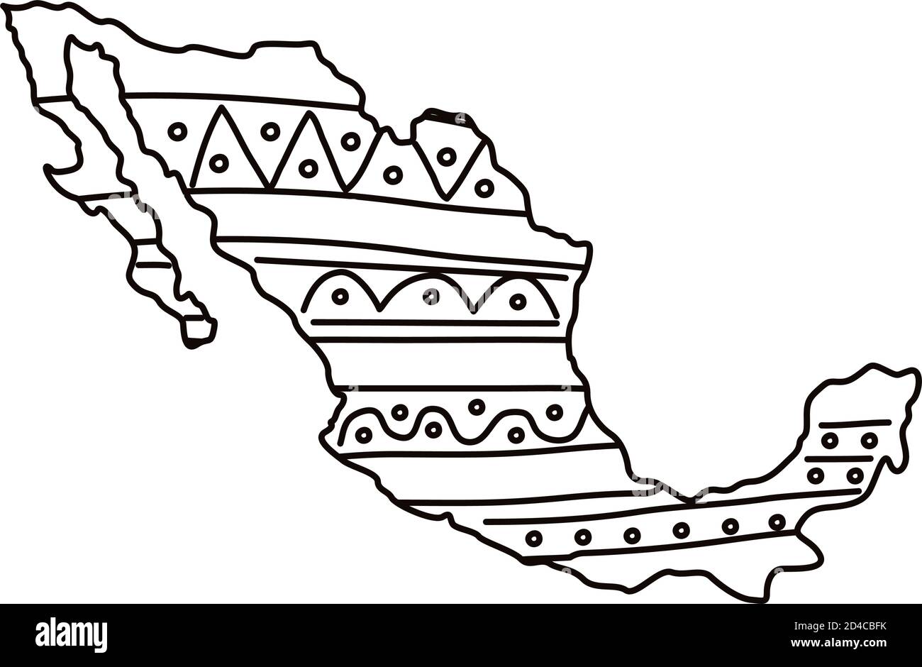 Simple vector map state mexico Stock Vector Images - Alamy