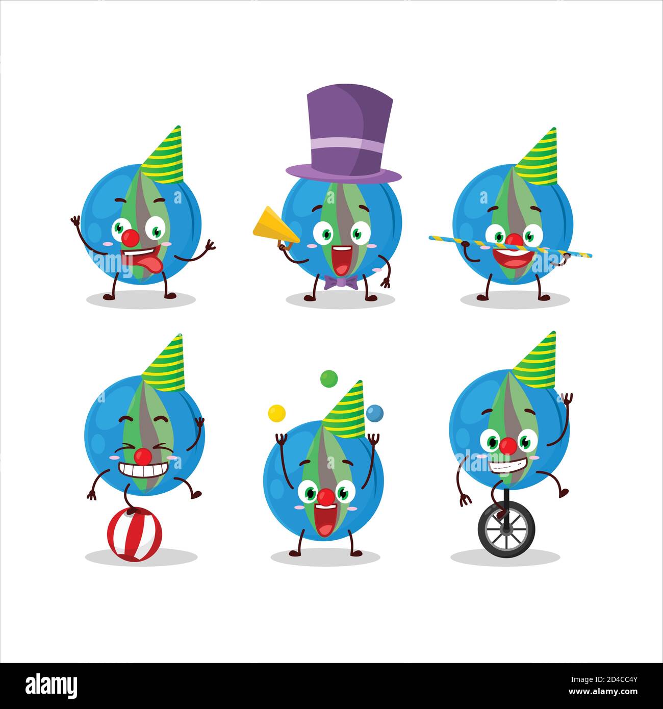 Cartoon character of blue marbles with various circus shows Stock ...