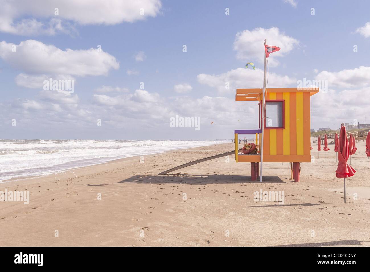 Lifeguard box on a sandy beach in Buenos Aires Stock Photo - Alamy