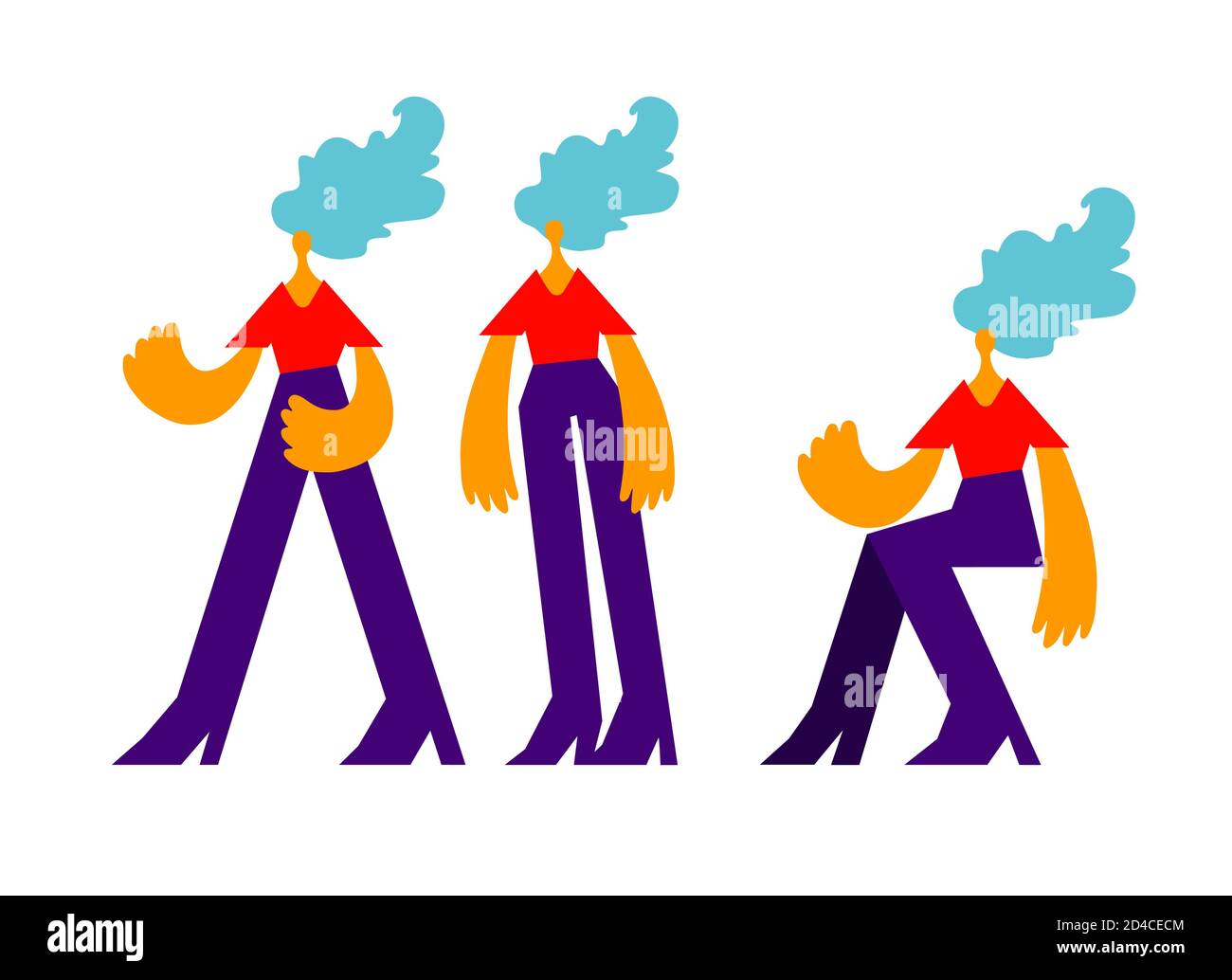 Three different poses Stock Vector Images - Alamy