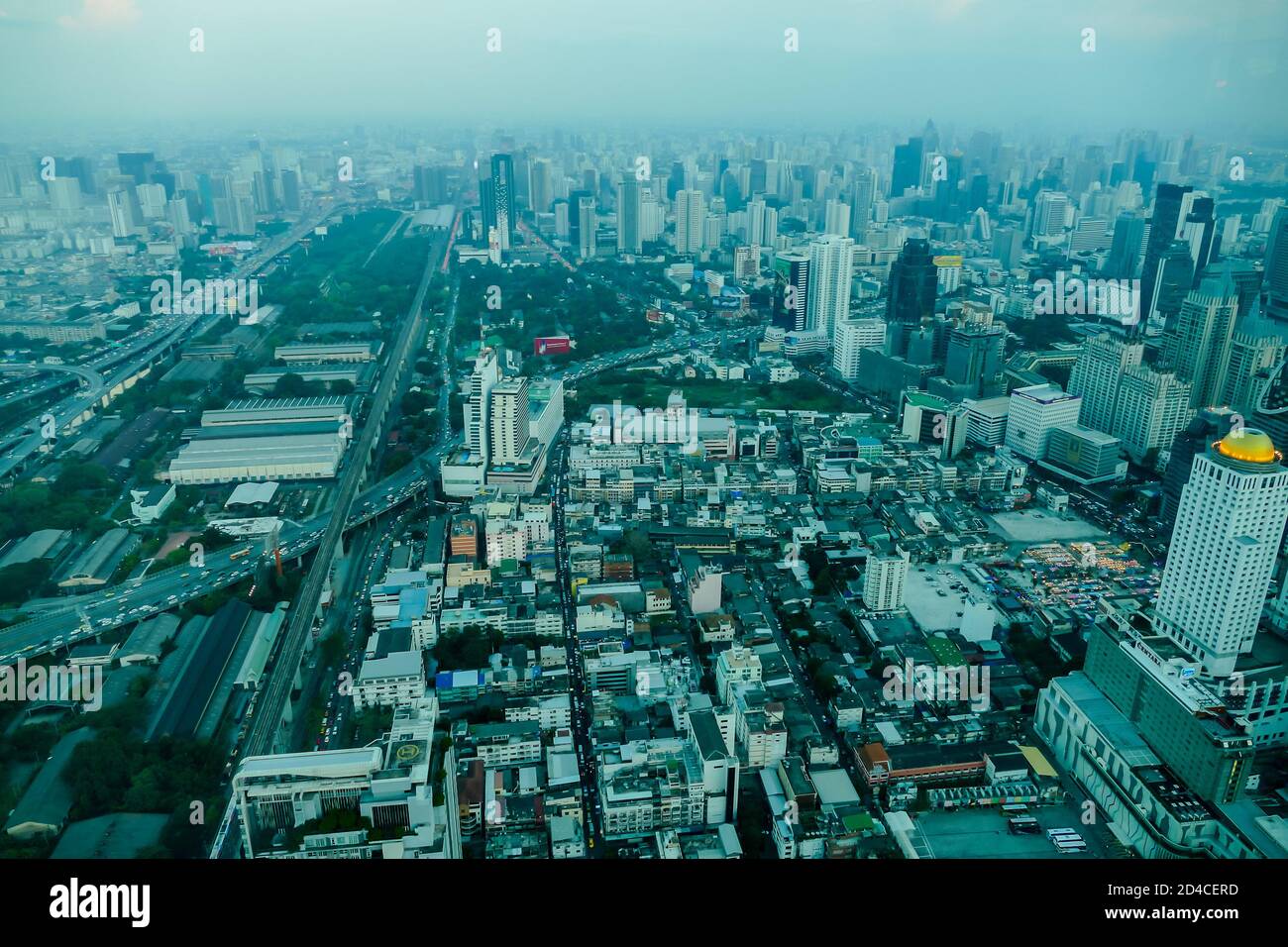 aerial view of city from above, digital photo picture as a background ...