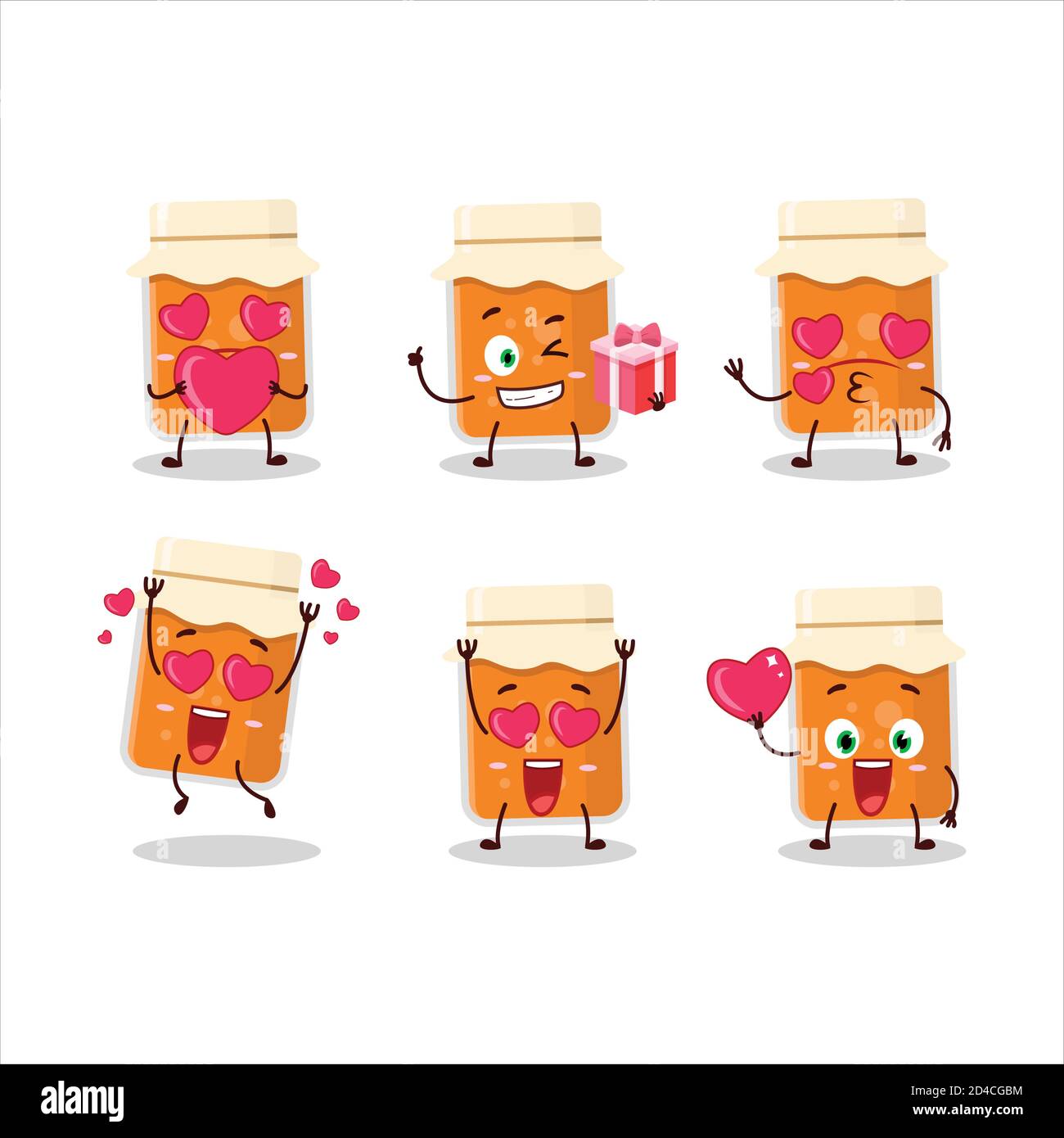 Apricot jam cartoon character with love cute emoticon Stock Vector ...