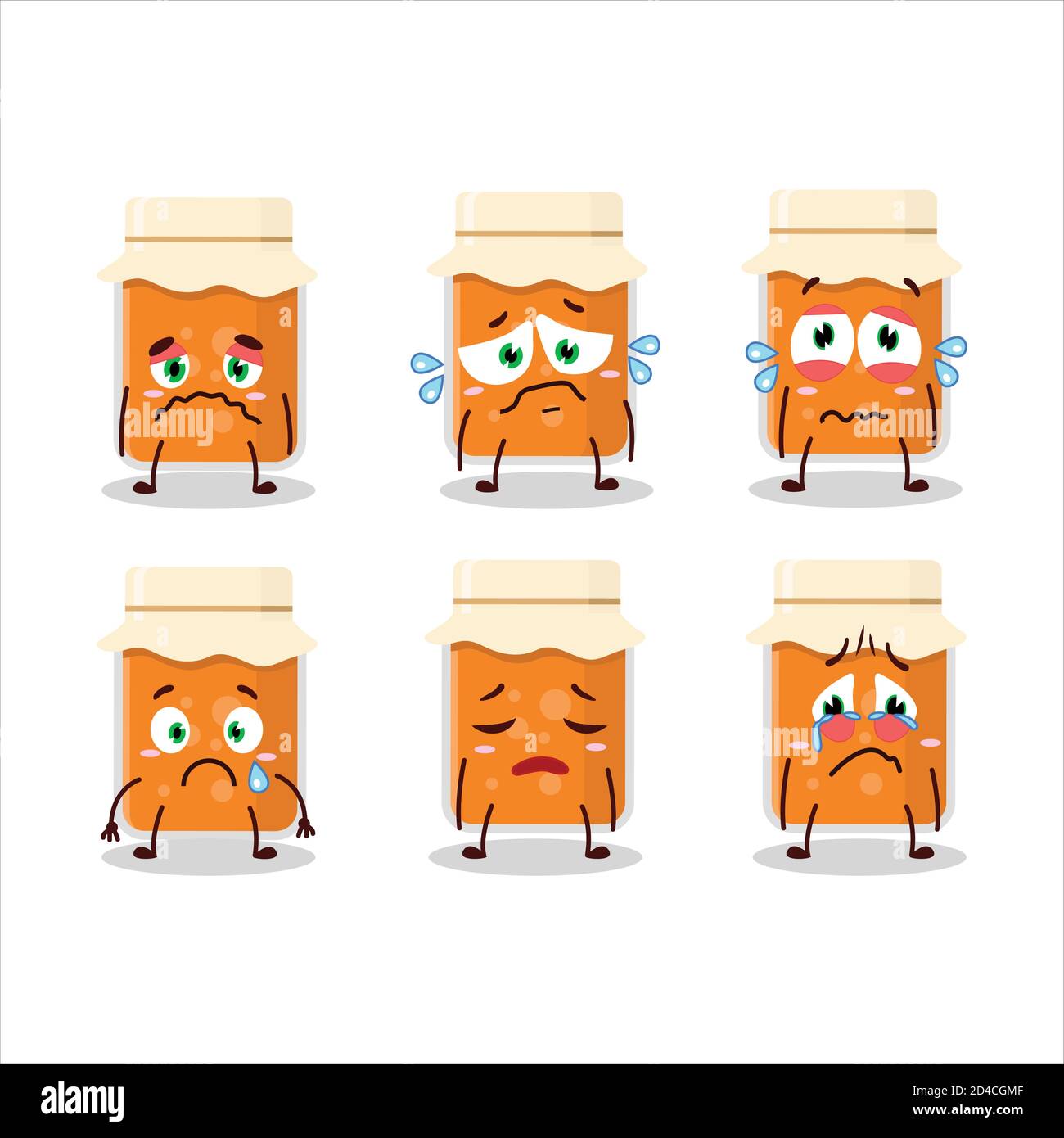 Apricot jam cartoon character with sad expression Stock Vector Image ...