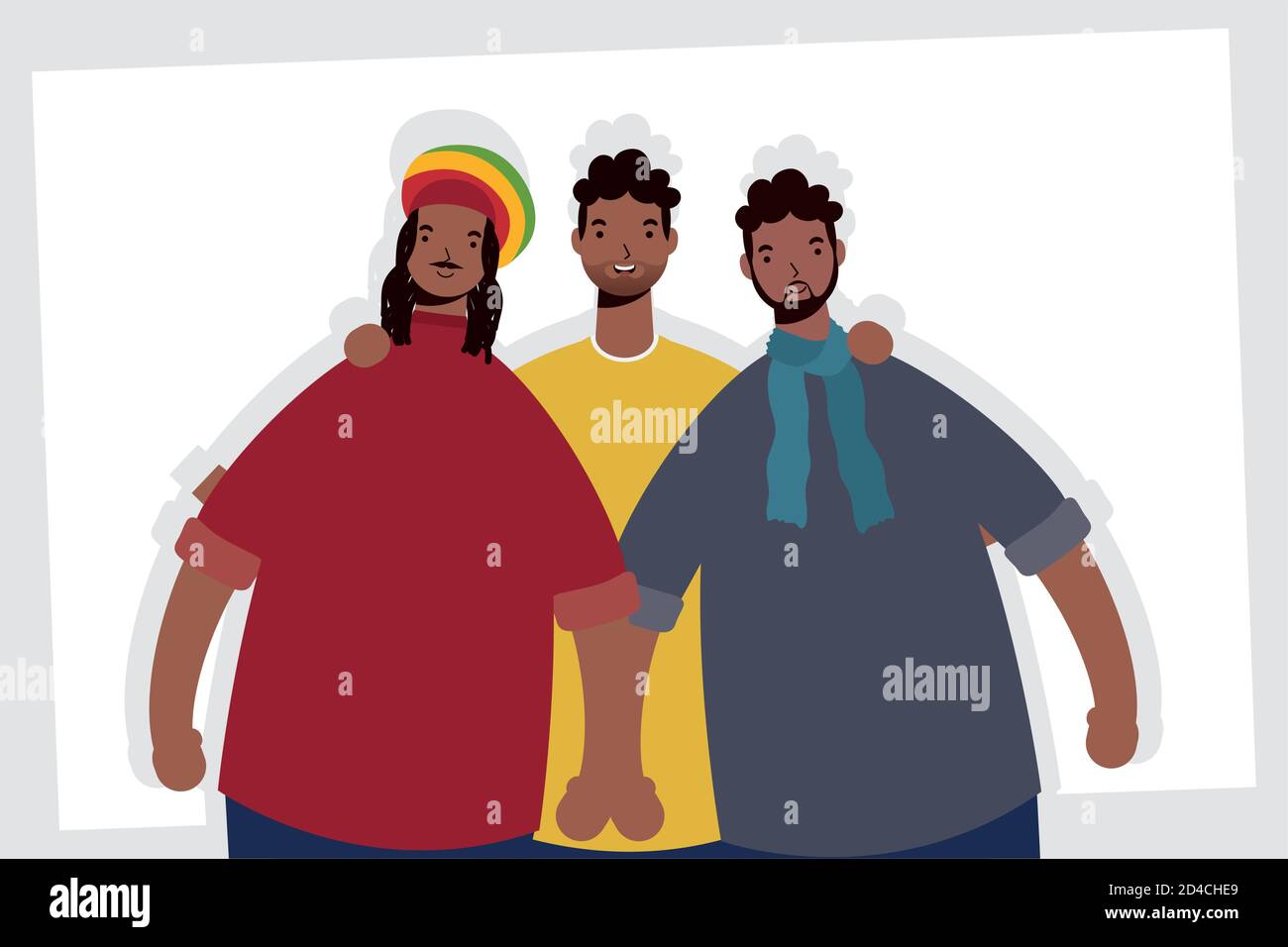 group of afro men characters vector illustration design Stock Vector ...