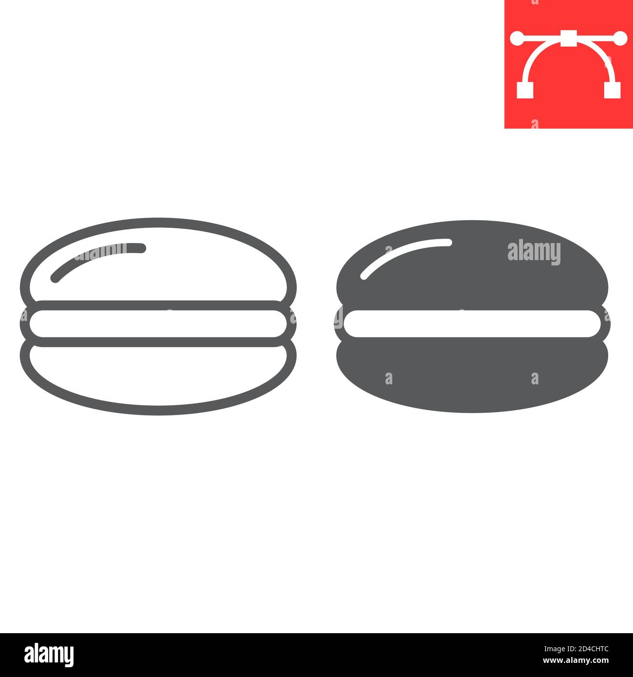 Macaron line and glyph icon, dessert and delicious, macaroon sign ...