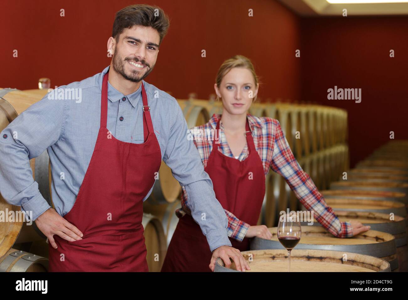 workers in a wine cellar Stock Photo - Alamy