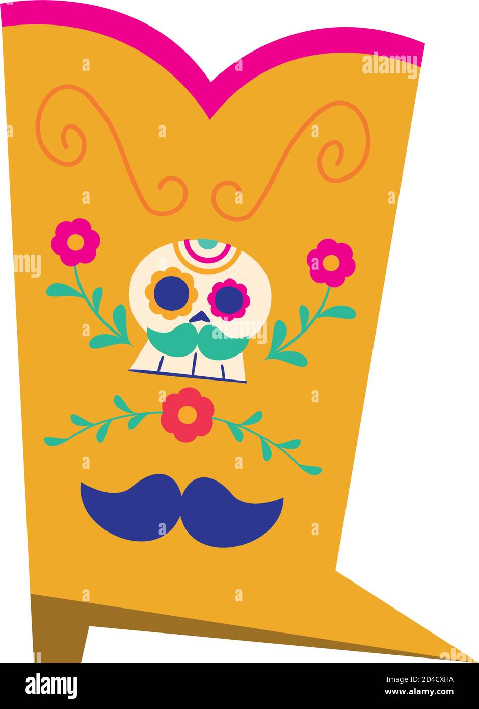 Mexican yellow boot design, Mexico culture theme Vector illustration ...