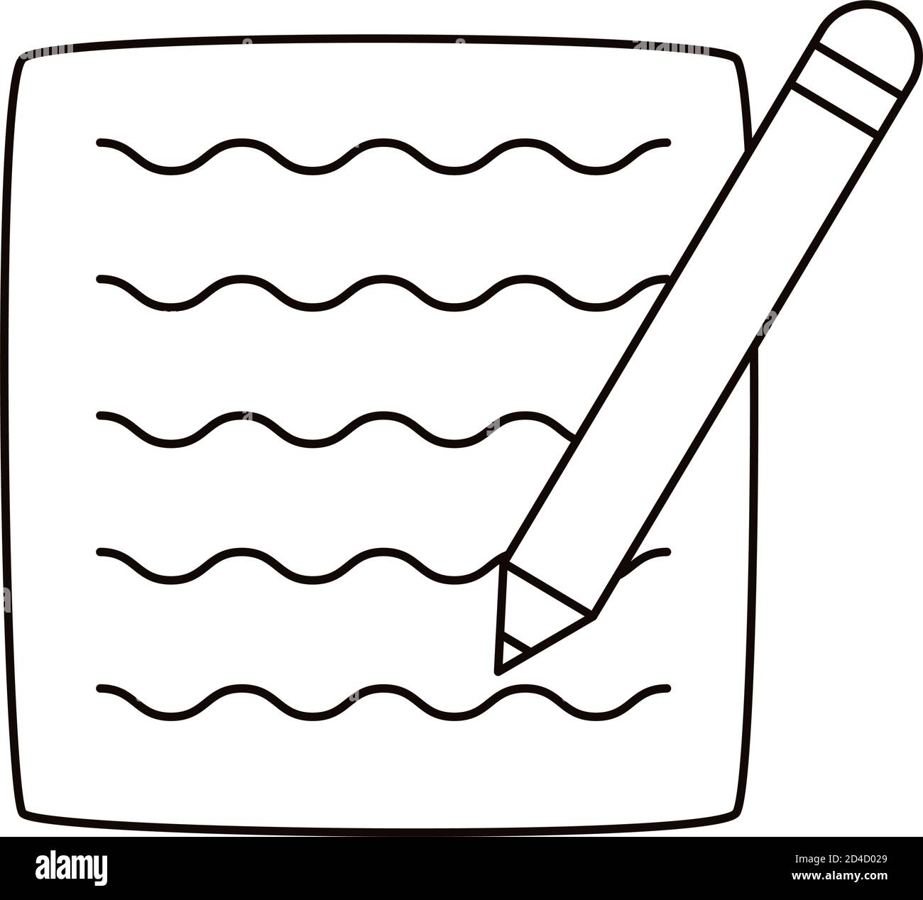 pencil writing in paper flat style icon vector illustration design ...