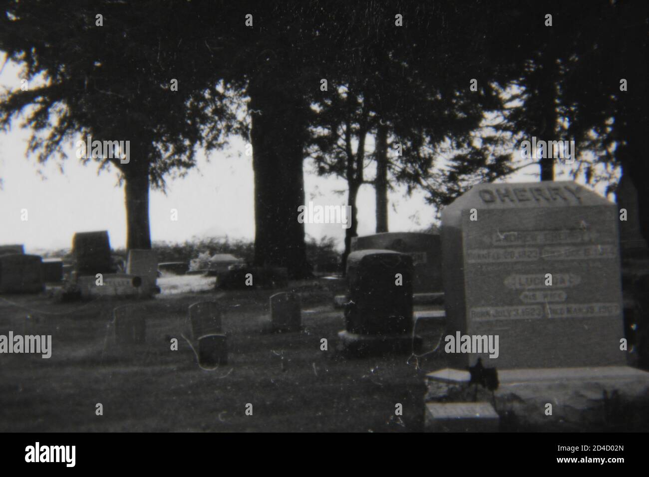 Fine 1970s vintage black and white photography of a quiet country ...