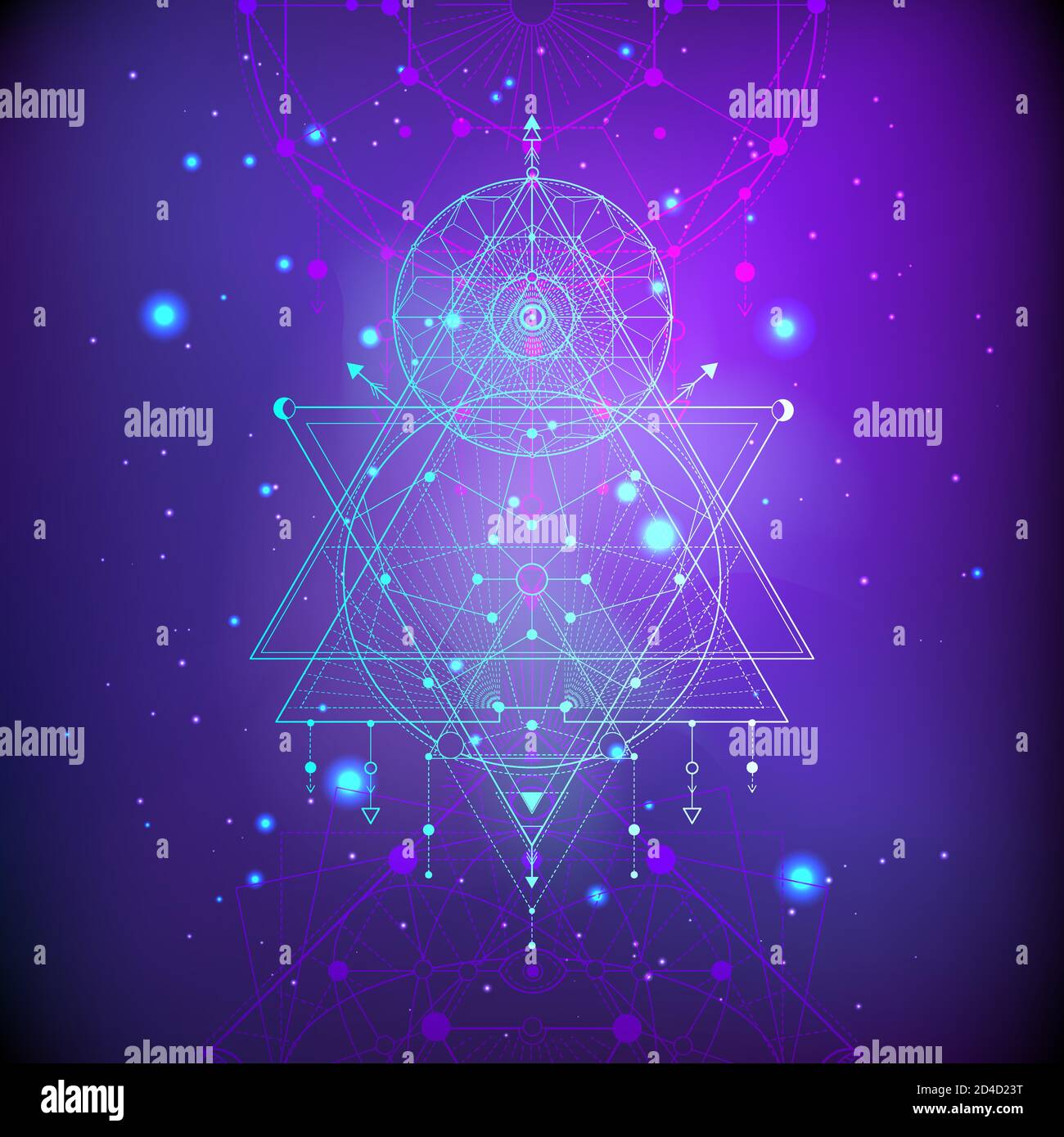 Vector illustration of Sacred or mystic symbol on abstract background ...